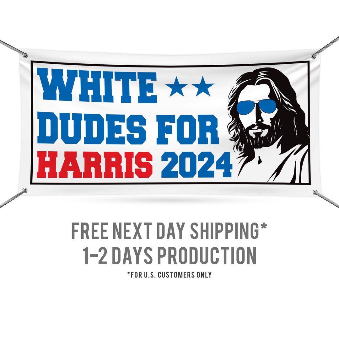 Kamala Harris 2024 Banner Sign, 13 Oz Harris for President 2024, White ...