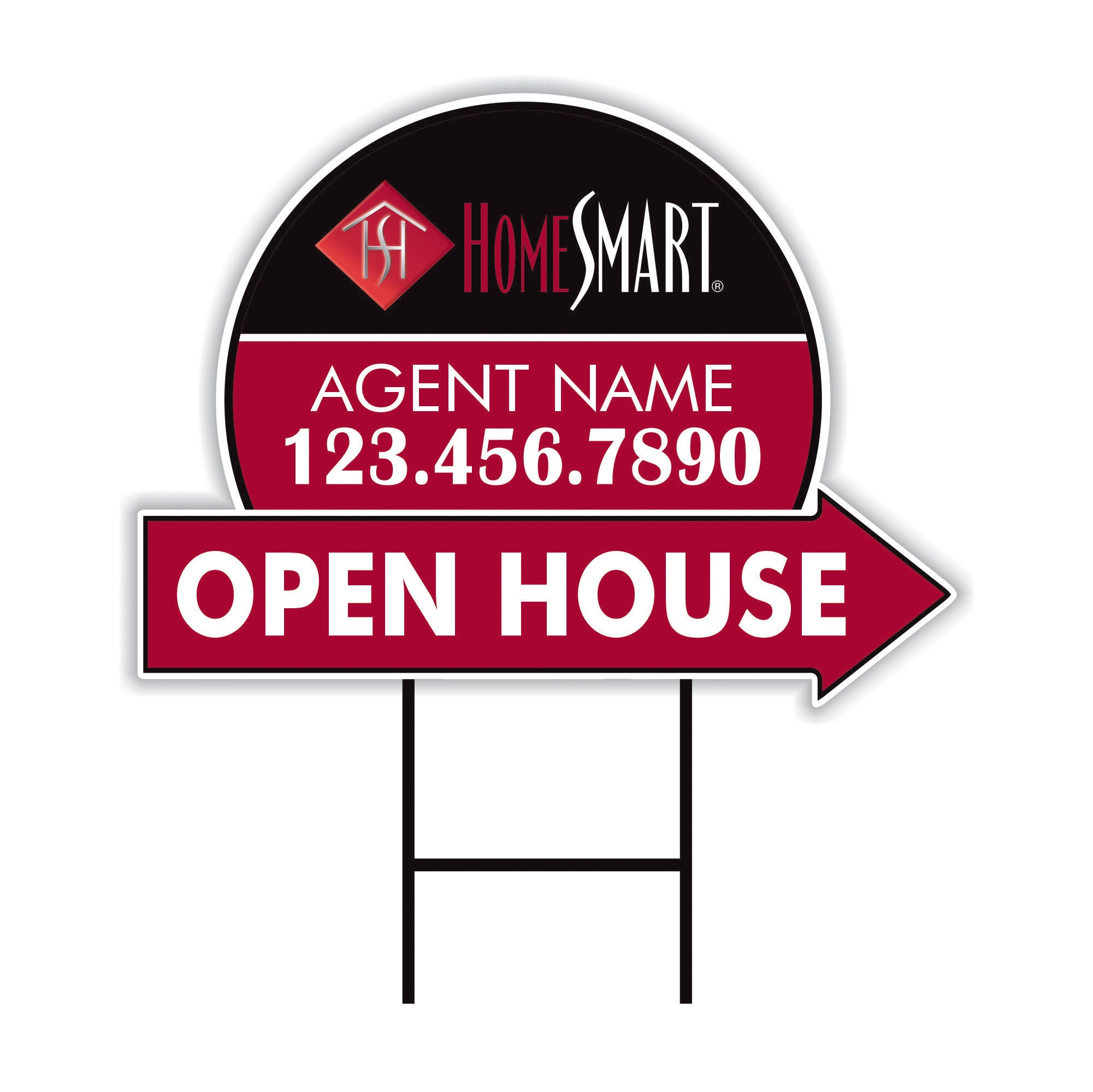 Homesmart Open House Arrow Shaped Yard Signs 18" X 24", 2 Sided ...