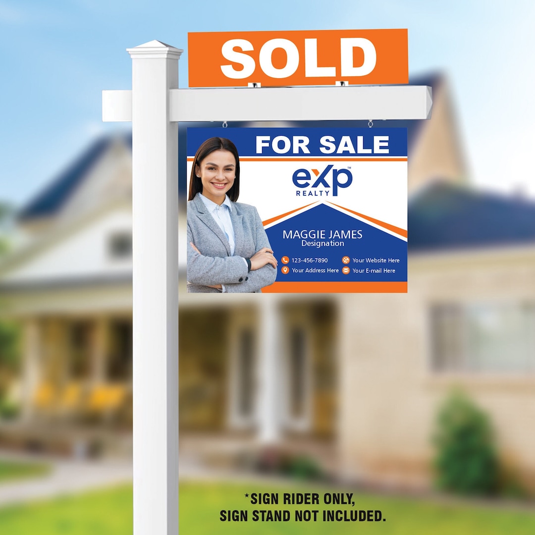 Exp Realty Custom Aluminum Real Estate Sign Panel & Rider - 24”X18 ...