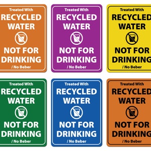 Recycled Water Safety Aluminum Sign - Do Not Drink Warning ...