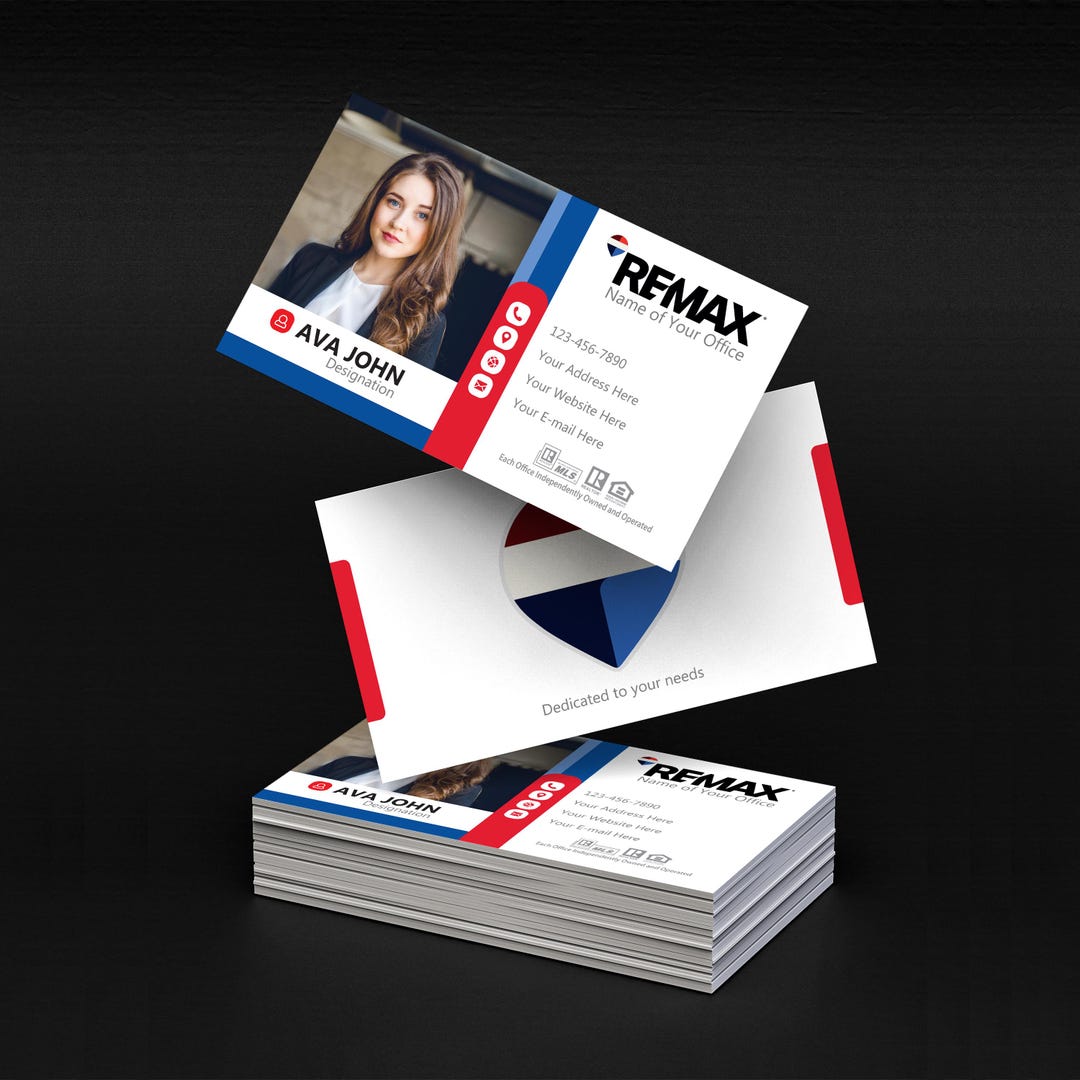 REMAX Custom Real Estate Business Card Two-sided, Customized Real ...