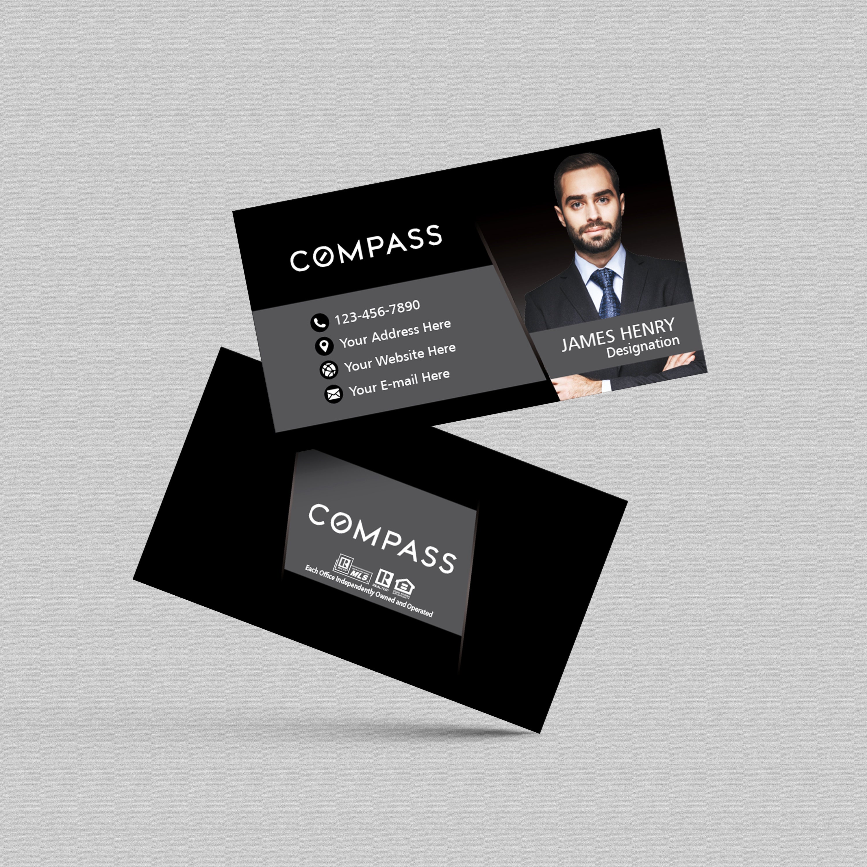 COMPASS Custom Real Estate Business Card Two-sided, Customized Real ...