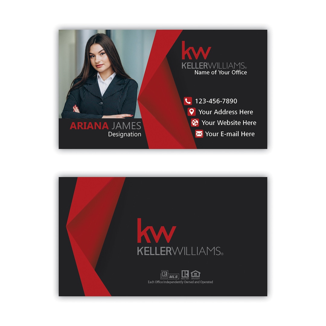 Keller William Custom Real Estate Business Card Two-sided, Customized ...