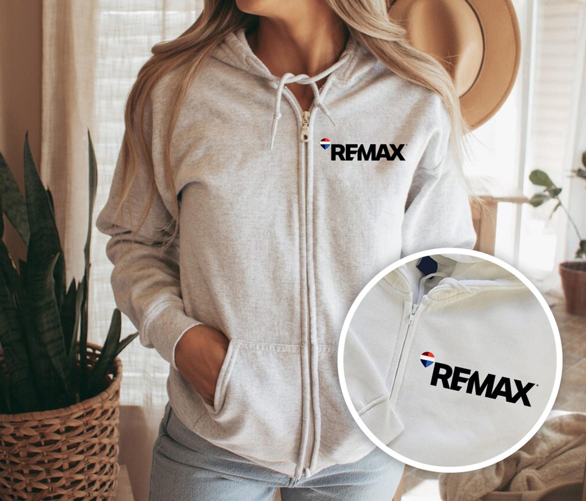 Embroidered Remax Realtor Zip-up Hoodie - Cozy Real Estate Fleece ...