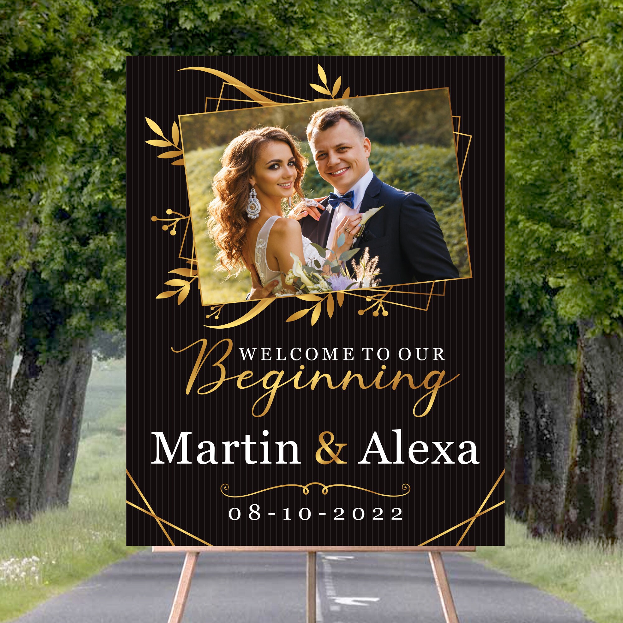 Custom Photo Wedding Sign Printable, Personalized Wedding Welcome Sign ...