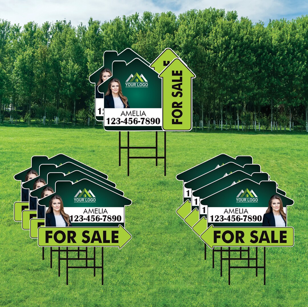 10 Pack Custom for Sale Arrow Yard Sign 18" X 24", 2 Sided Add Your ...