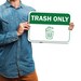 Aluminum Trash Only Sign - Durable Metal Litter Signage With Easy Wall ...