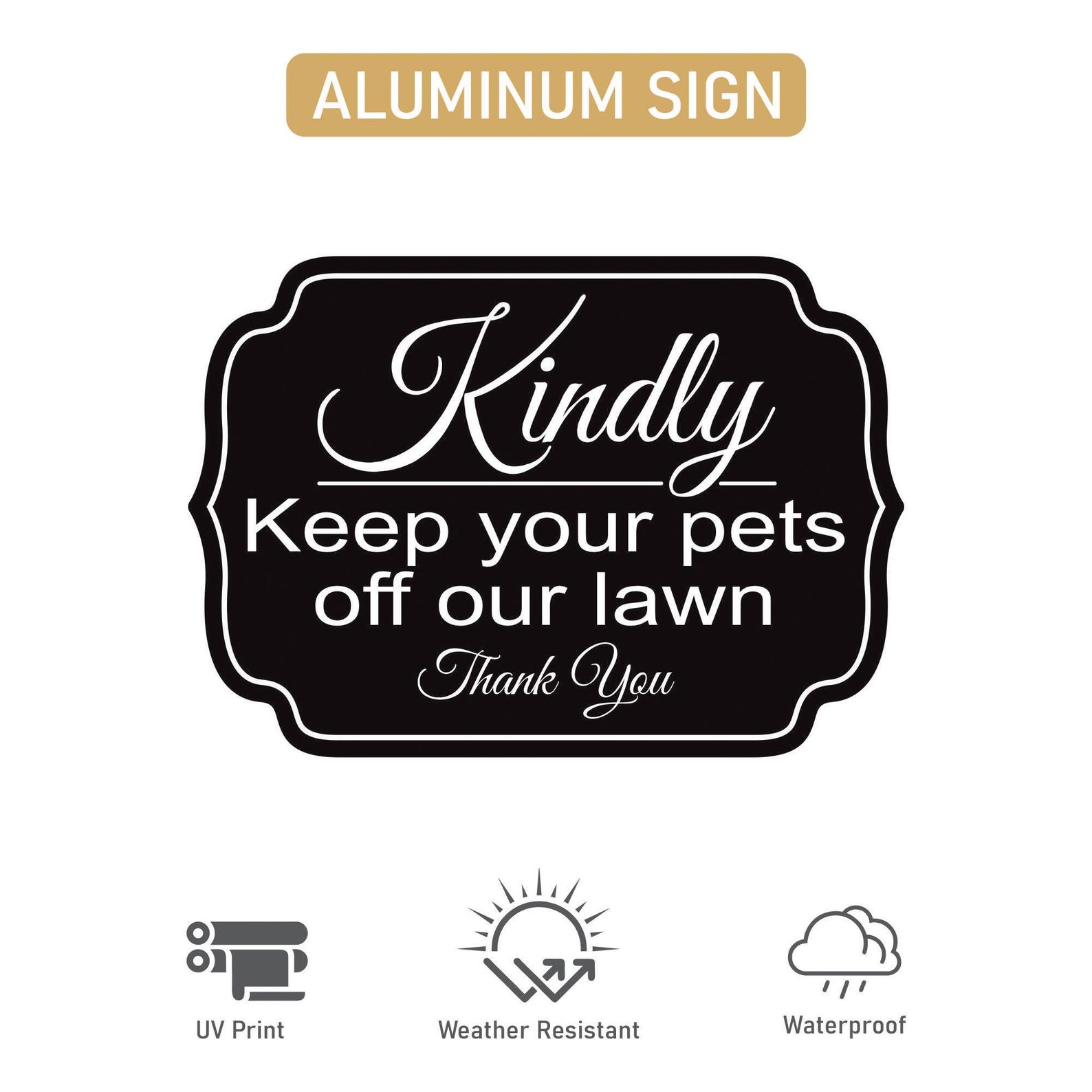 Kindly Keep Pets off Lawn Yard Sign With 16" Stake, Rust-free Aluminum ...
