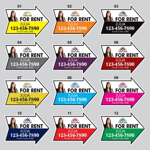 Custom for Rent Arrow Yard Sign 18" X 24", 2 Sided Add Your Text, Logo ...