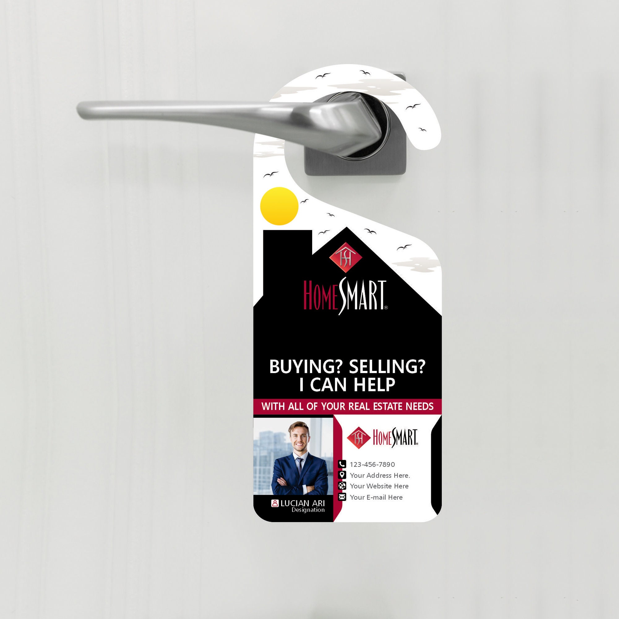 Homesmart Custom Real Estate Door Hanger, Personalized Realtor Doorknob ...