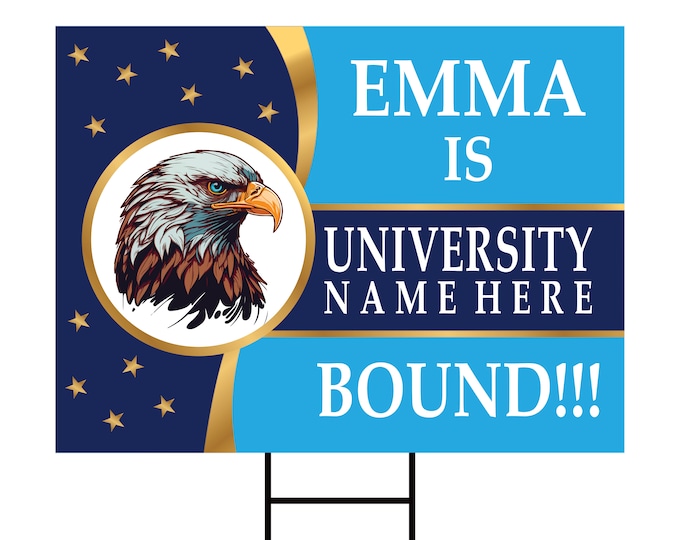 Personalized College Bound Yard Sign, College Logo Sign, Custom ...