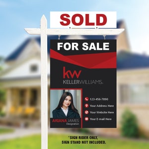 Keller Williams Custom Aluminum Real Estate Sign Panel & Rider, 18”X24 ...