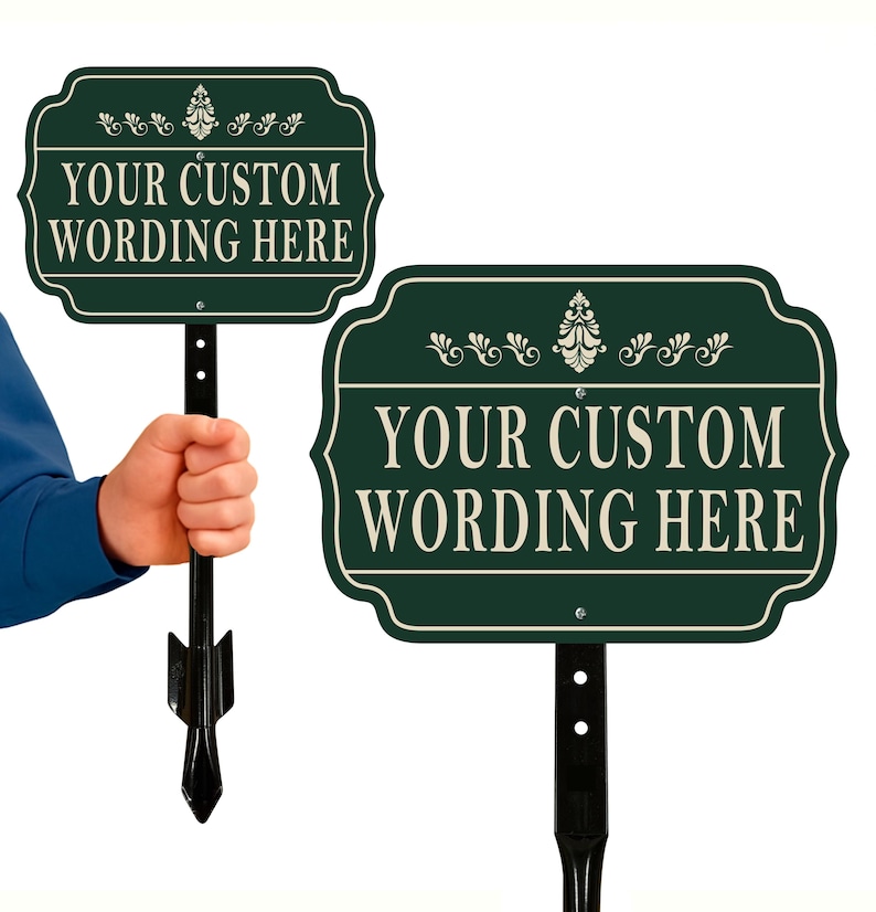 Custom Yard Sign With 16" Stake, Personalized Outdoor Aluminum Sign ...