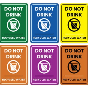 Recycled Water Safety Sign - Durable Aluminum 'do Not Drink' Notice for ...