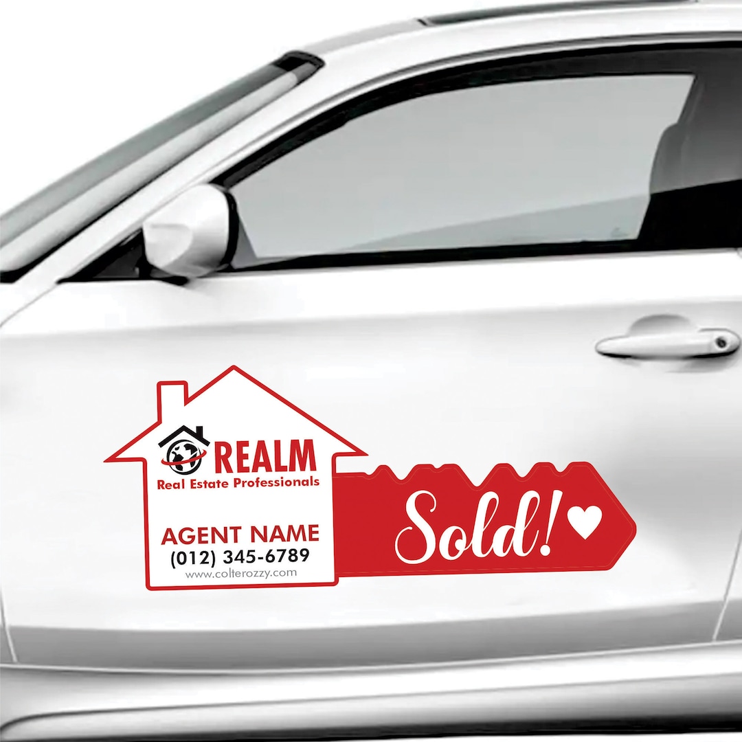 Realm Personalized Real Estate Key Car Magnet - Realtor Marketing ...