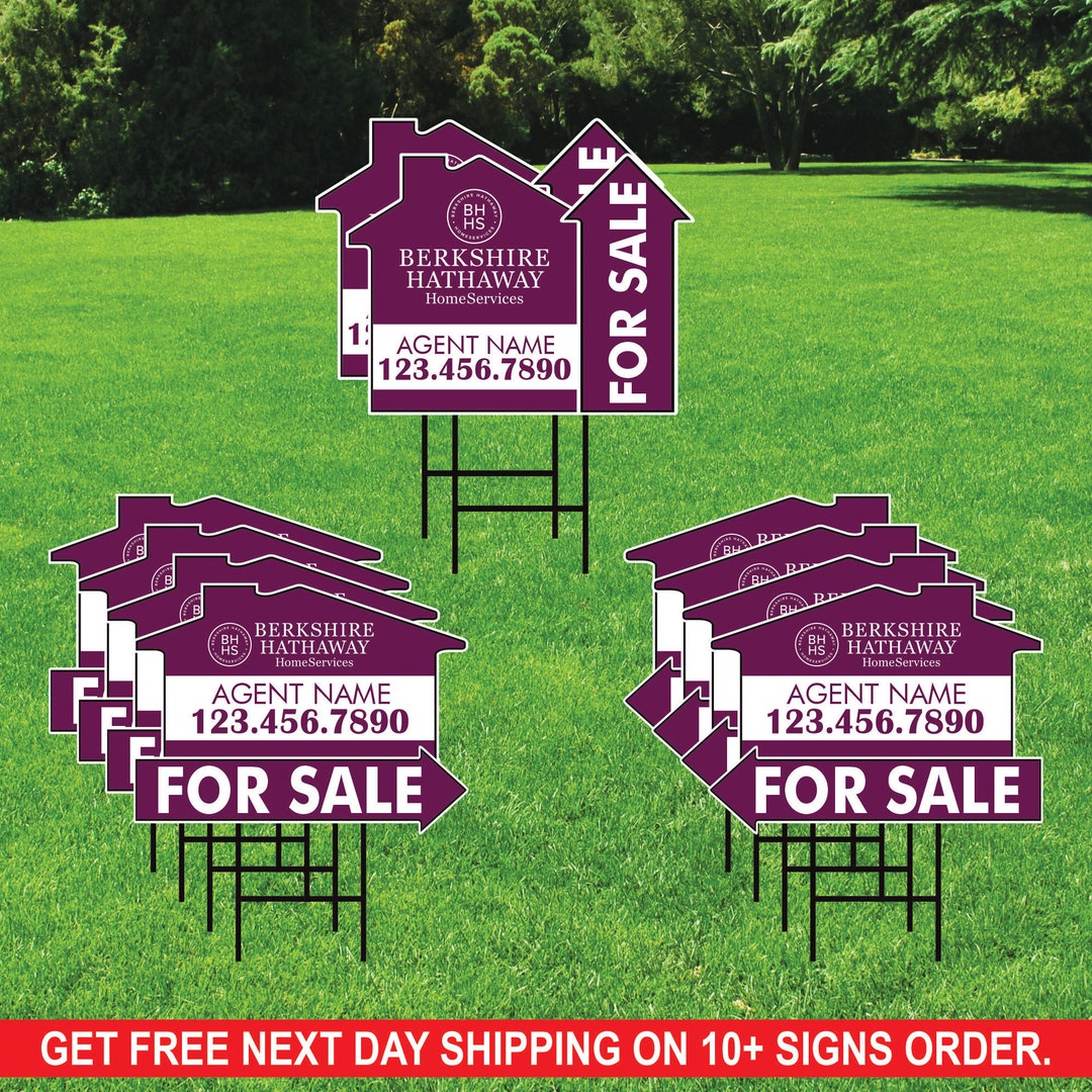 10 Pack Berkshire Hathaway Custom for Sale Arrow Yard Sign, 2 Sided Add ...