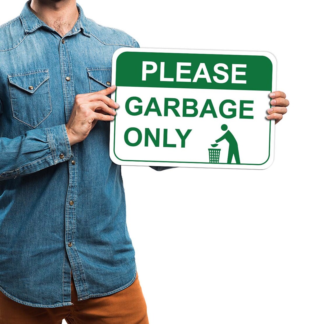 Recycling Only Aluminum Sign, Durable & Visible Please Garbage Only ...