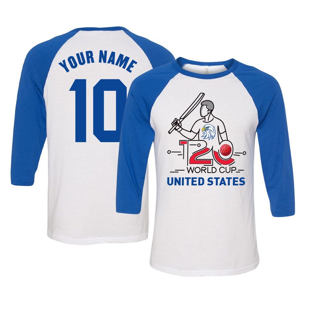 Custom USA Cricket Raglan Shirt Front-back Print, Personalized Raglan ...