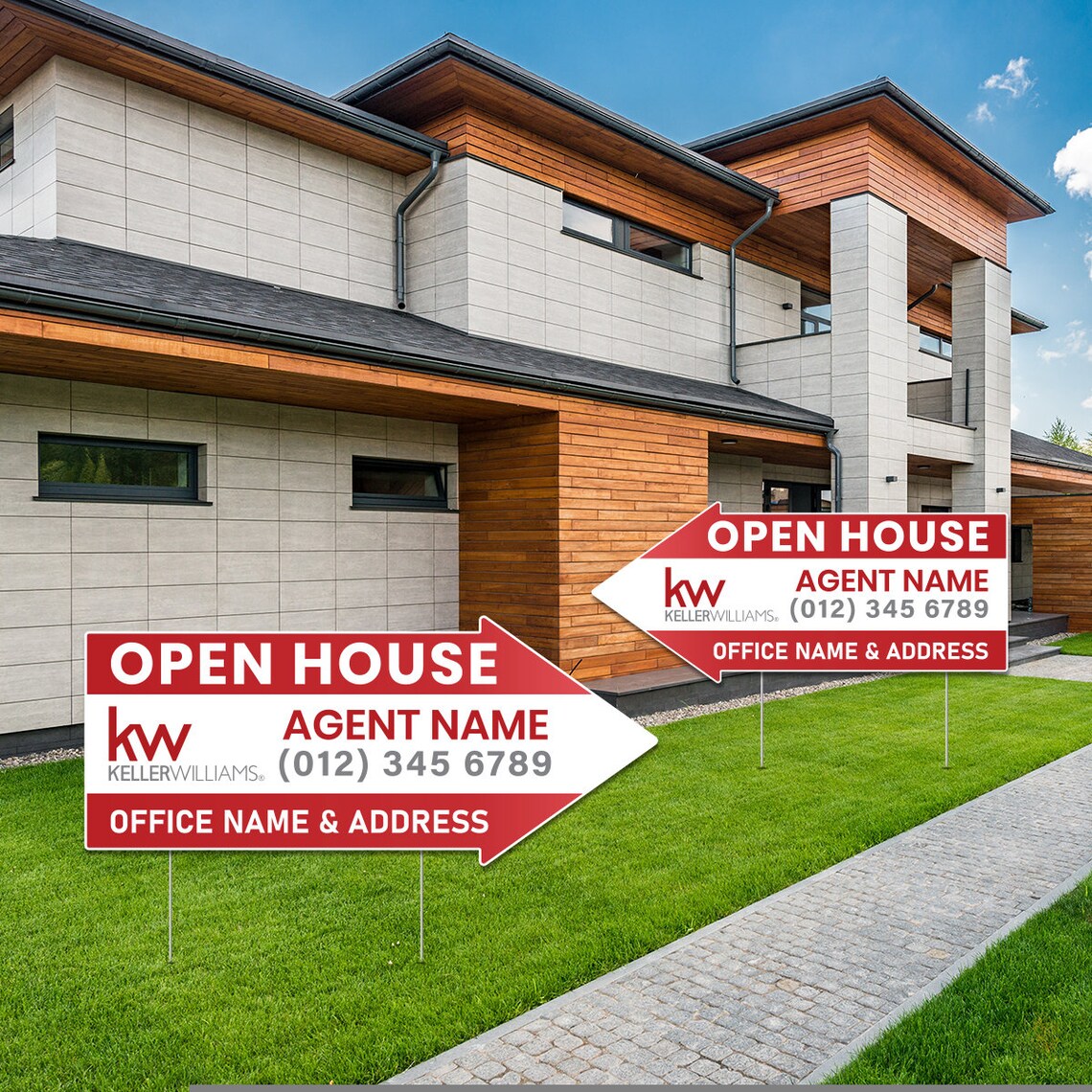 2 Pack Keller Williams Open House Arrow Shaped Yard Signs - Etsy