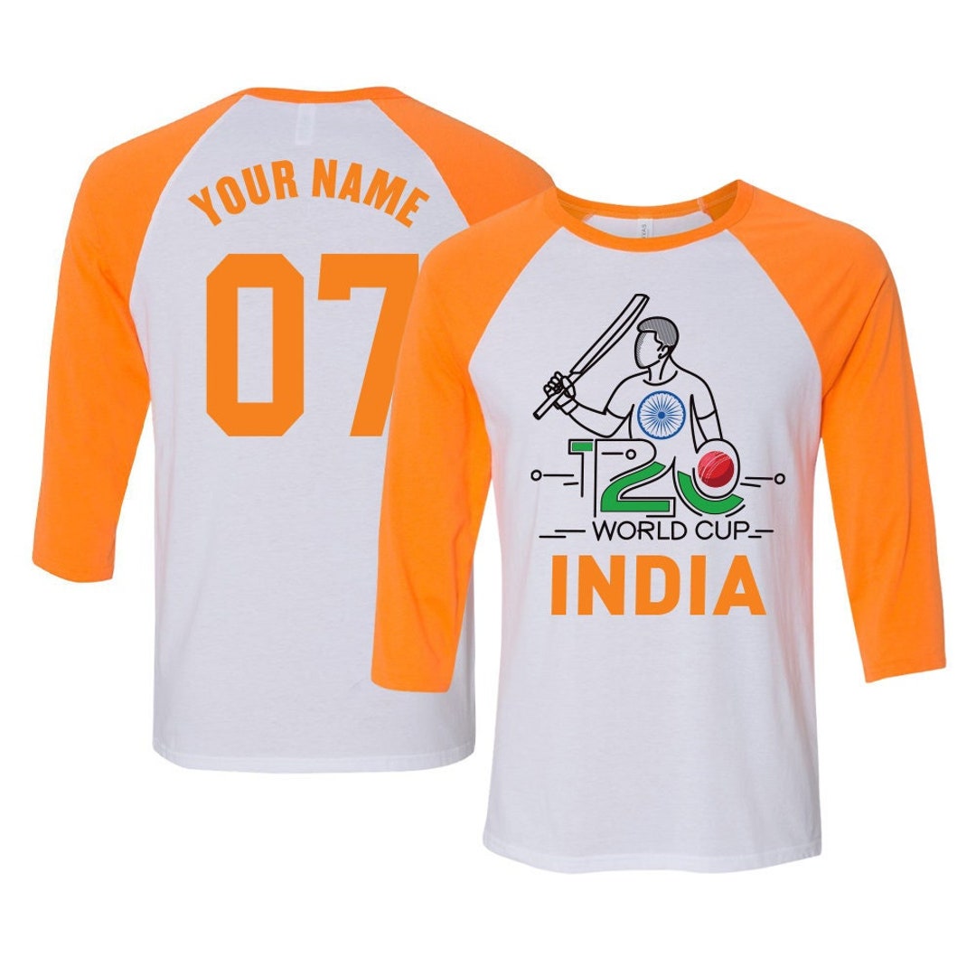 Custom India Cricket Raglan Shirt Front-back Print, Personalized Raglan ...