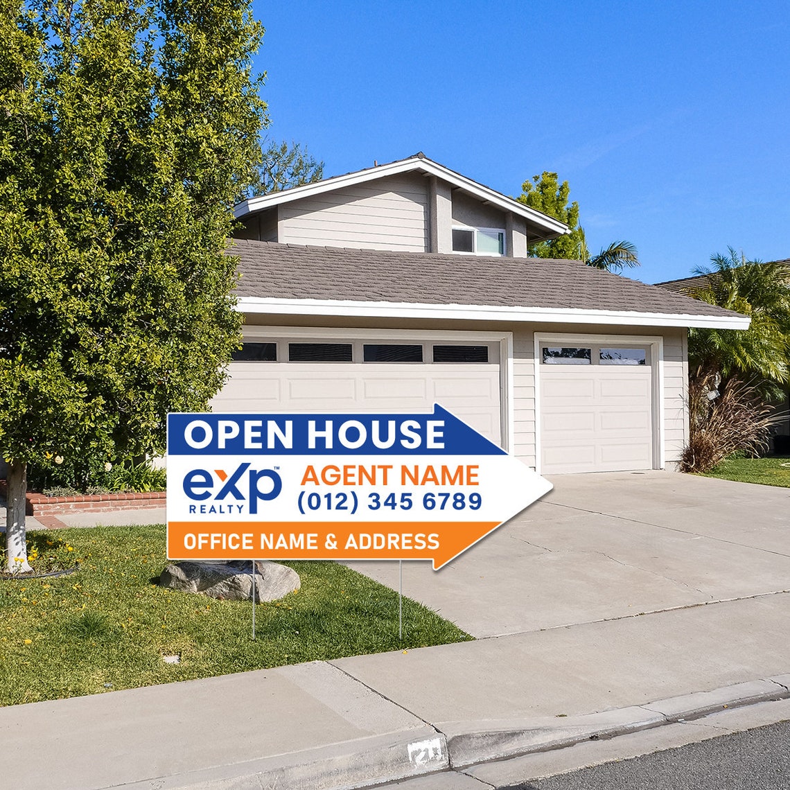 2 Pack Exp Realty Open House Arrow Shaped Yard Signs 23 - Etsy