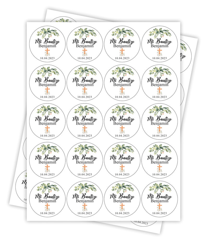 Personalized Baptism Stickers, Custom Mi Bautizo Stickers Mi Bautizo ...