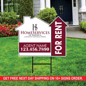 10 Pack Homeservices Custom for Rent Arrow Yard Sign, 2 Sided Add Your ...