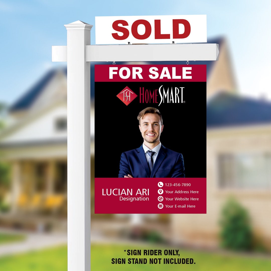 Home Smart Custom Aluminum Real Estate Sign Panel & Rider - 18”X24 ...