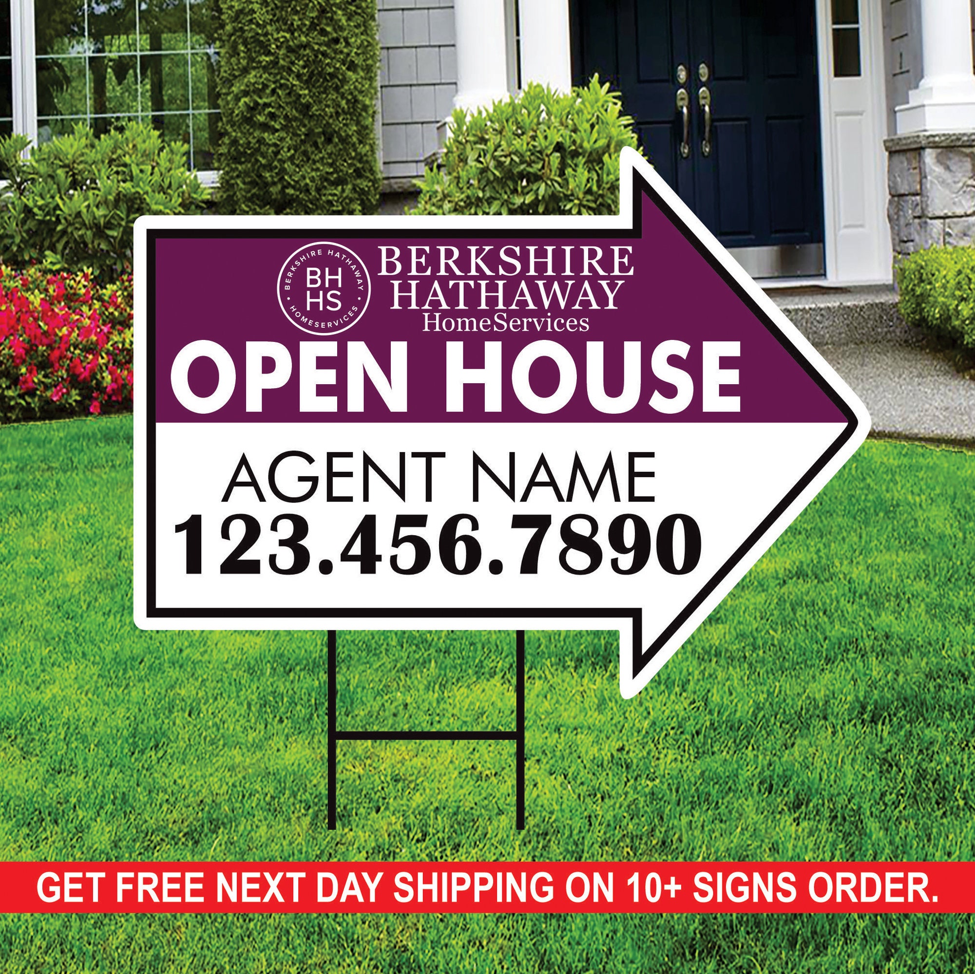 Berkshire Hathaway Open House Arrow Shaped Yard Signs 18" X 24", 2 ...