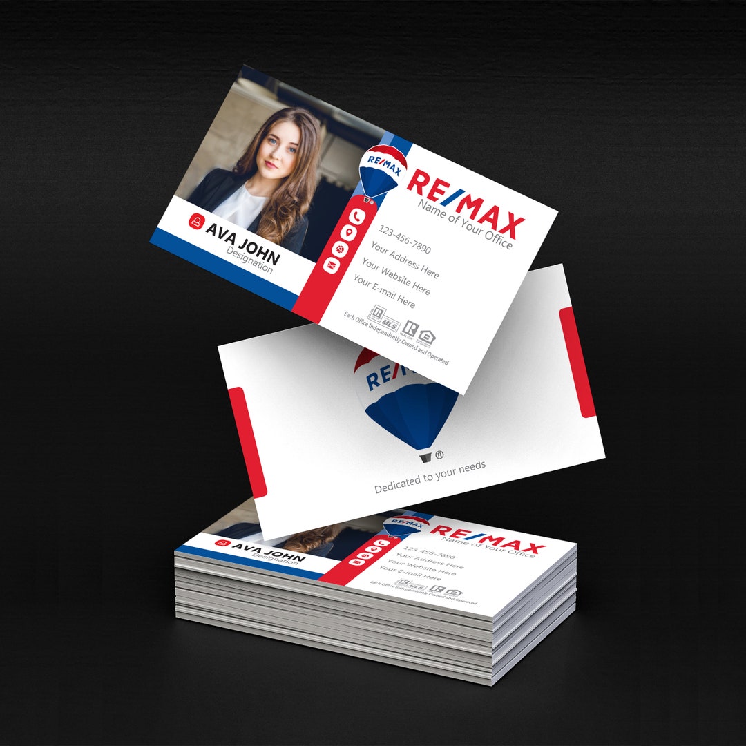 REMAX Custom Real Estate Business Card Two-sided, Customized Real ...