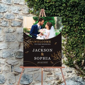 Custom Photo Wedding Sign Printable, Personalized Wedding Welcome Sign ...