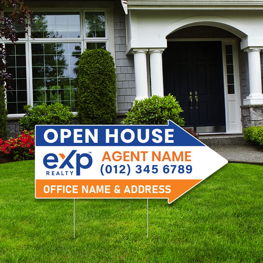 2 Pack Exp Realty Open House Arrow Shaped Yard Signs 23 - Etsy