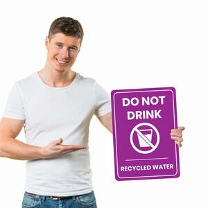 Recycled Water Safety Sign - Durable Aluminum 'do Not Drink' Notice for ...
