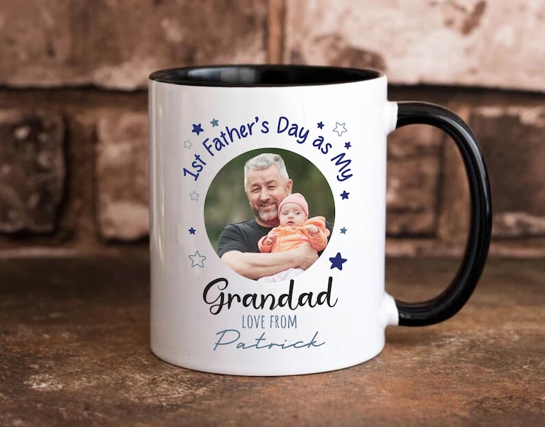 Personalized Father's Day Mug, Custom Photo Mug, First Father's Day ...
