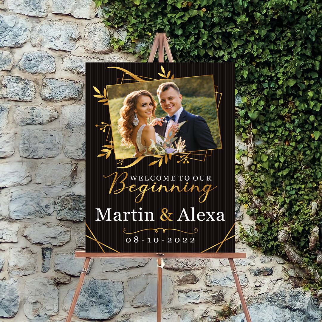Custom Photo Wedding Sign Printable, Personalized Wedding Welcome Sign ...