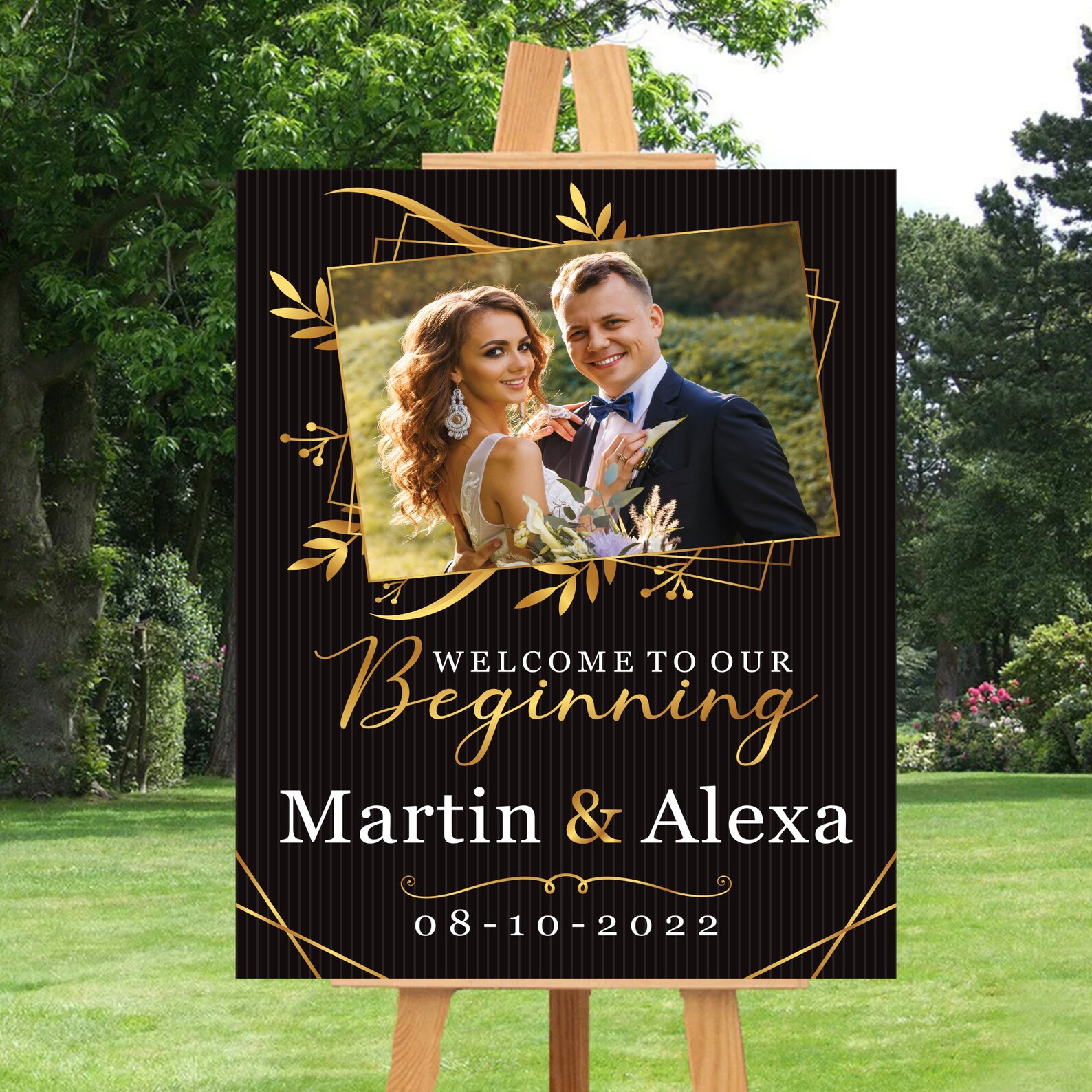 Custom Photo Wedding Sign Printable, Personalized Wedding Welcome Sign ...