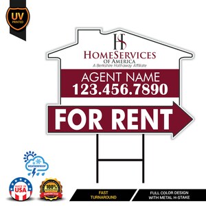 10 Pack Homeservices Custom for Rent Arrow Yard Sign, 2 Sided Add Your ...