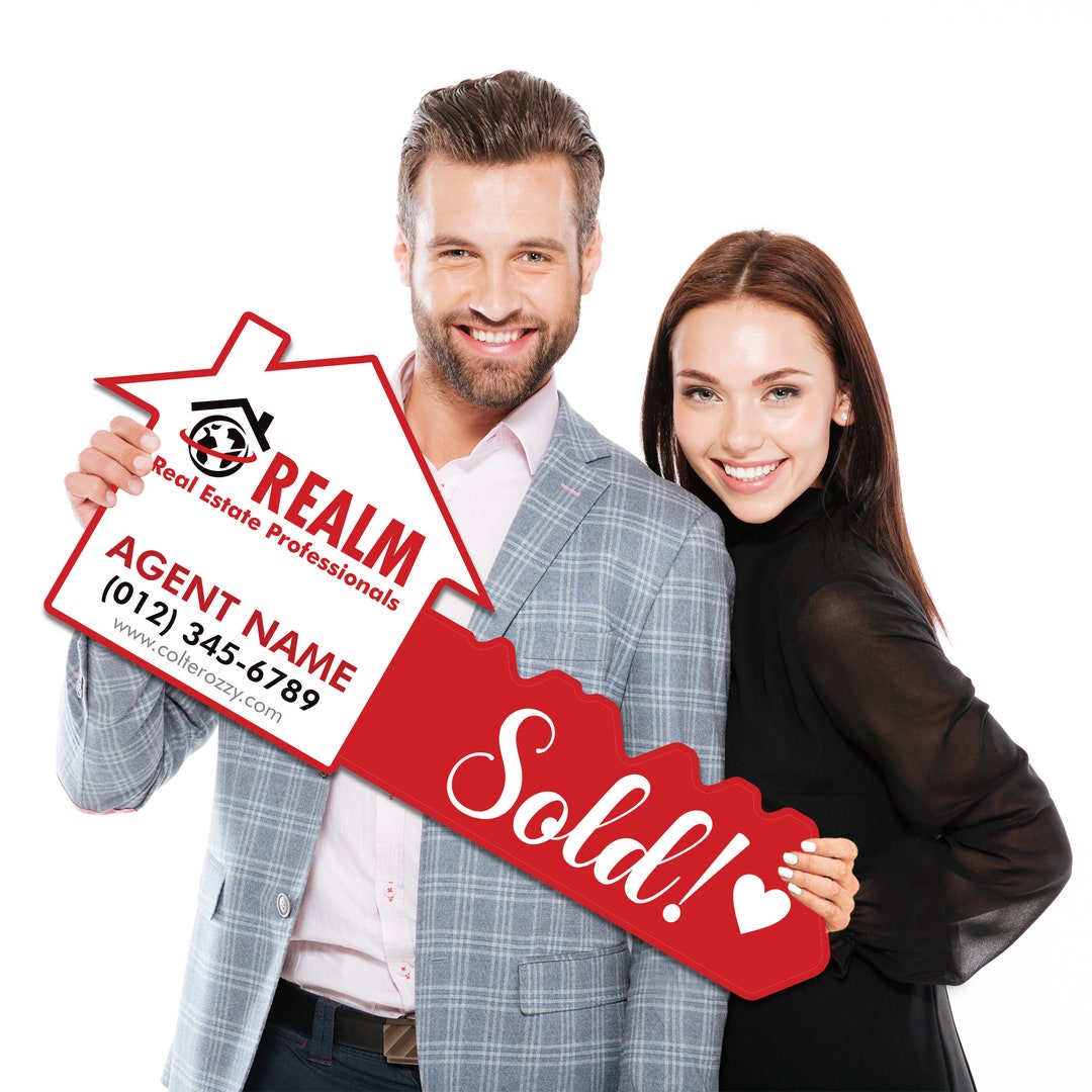 Realm Personalized Real Estate Marketing Key Cutout Sign, Customized ...