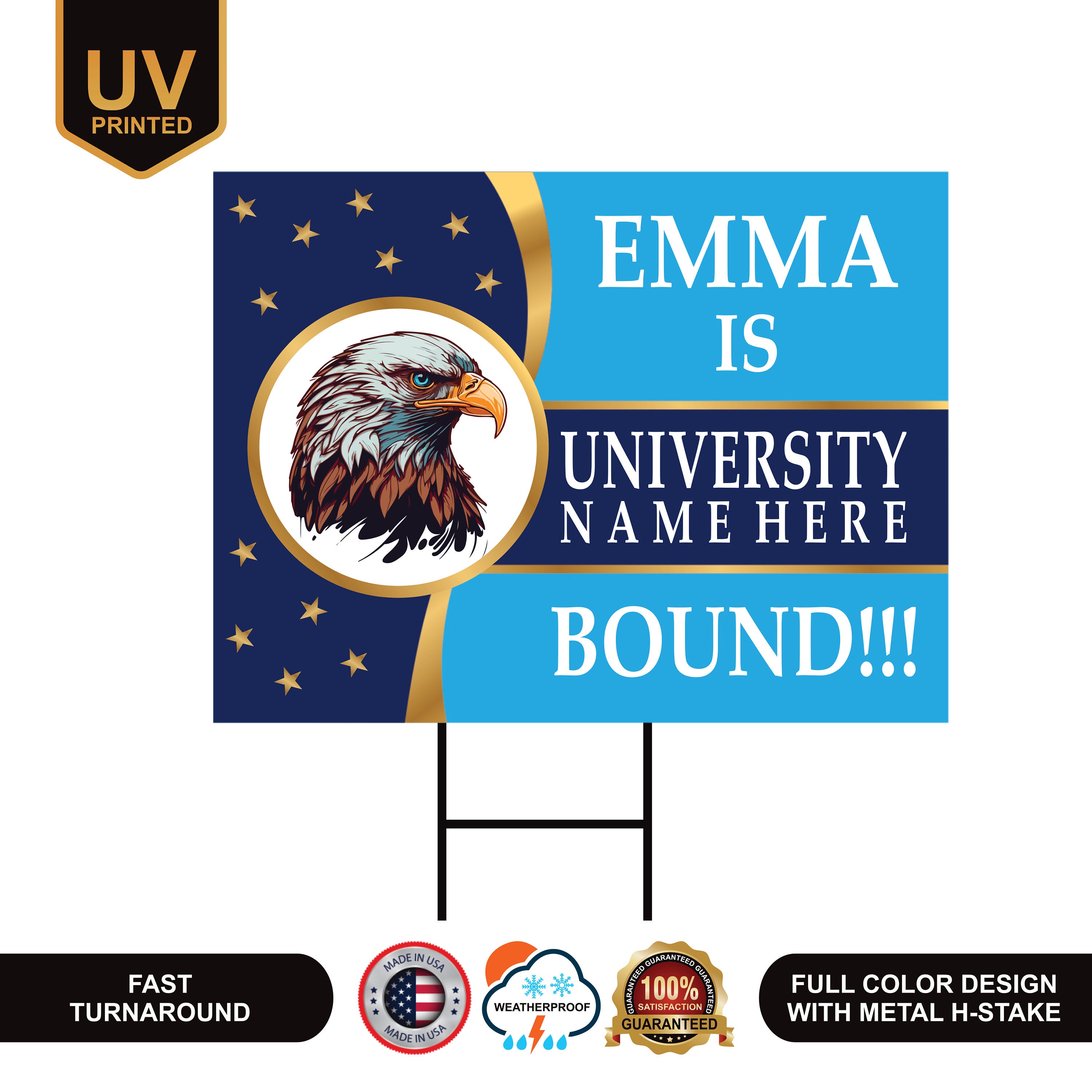 Personalized College Bound Yard Sign, College Mascot Sign, Custom ...