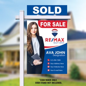 Remax Custom Aluminum Real Estate Sign Panel & Rider - 18”X24” Thick ...