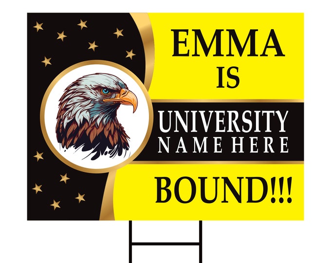 Personalized College Bound Future Yard Sign, College Logo Sign, Custom ...
