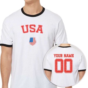 Custom Soccer Ringer T-shirt Front-back Print, Personalized Ringer ...