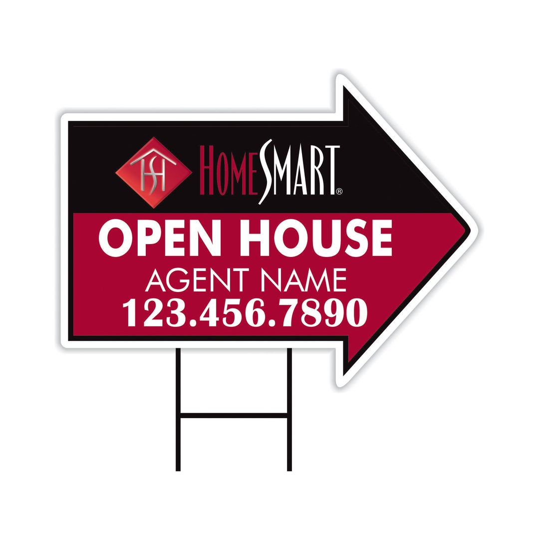 Homesmart Open House Arrow Shaped Yard Signs 18" X 24", 2 Sided ...