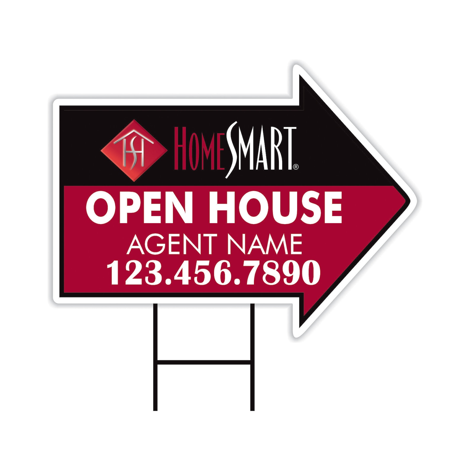Homesmart Open House Arrow Shaped Yard Signs 18 X 24, 2 Sided Coroplast ...
