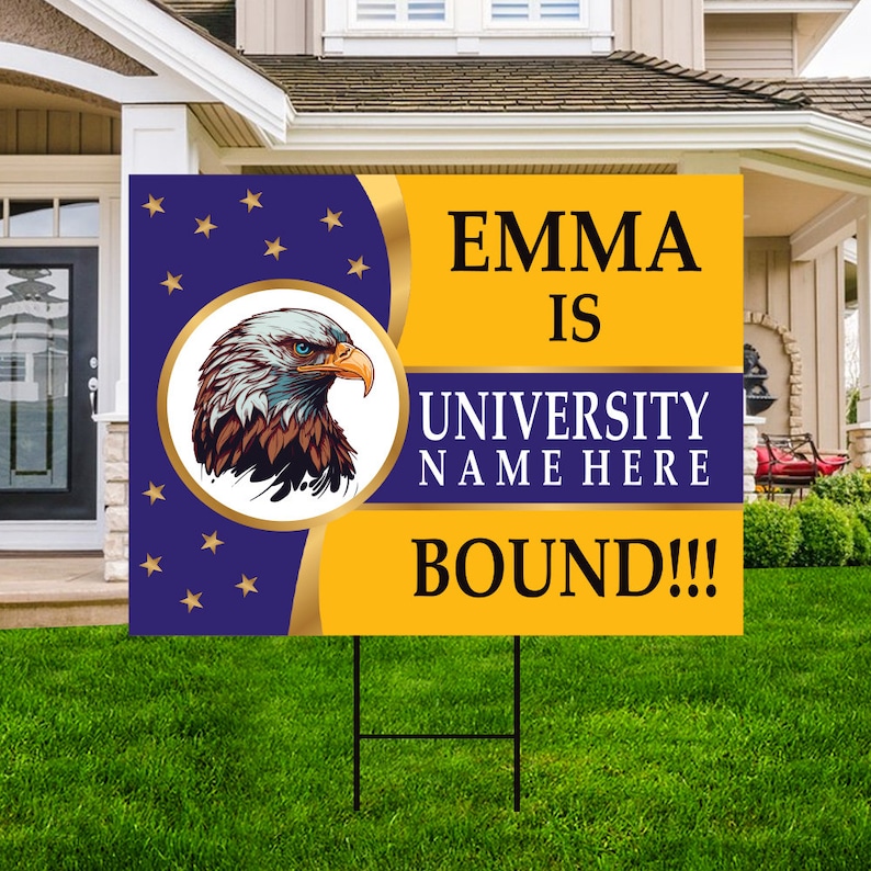 Personalized College Bound Yard Sign College Mascot Sign - Etsy