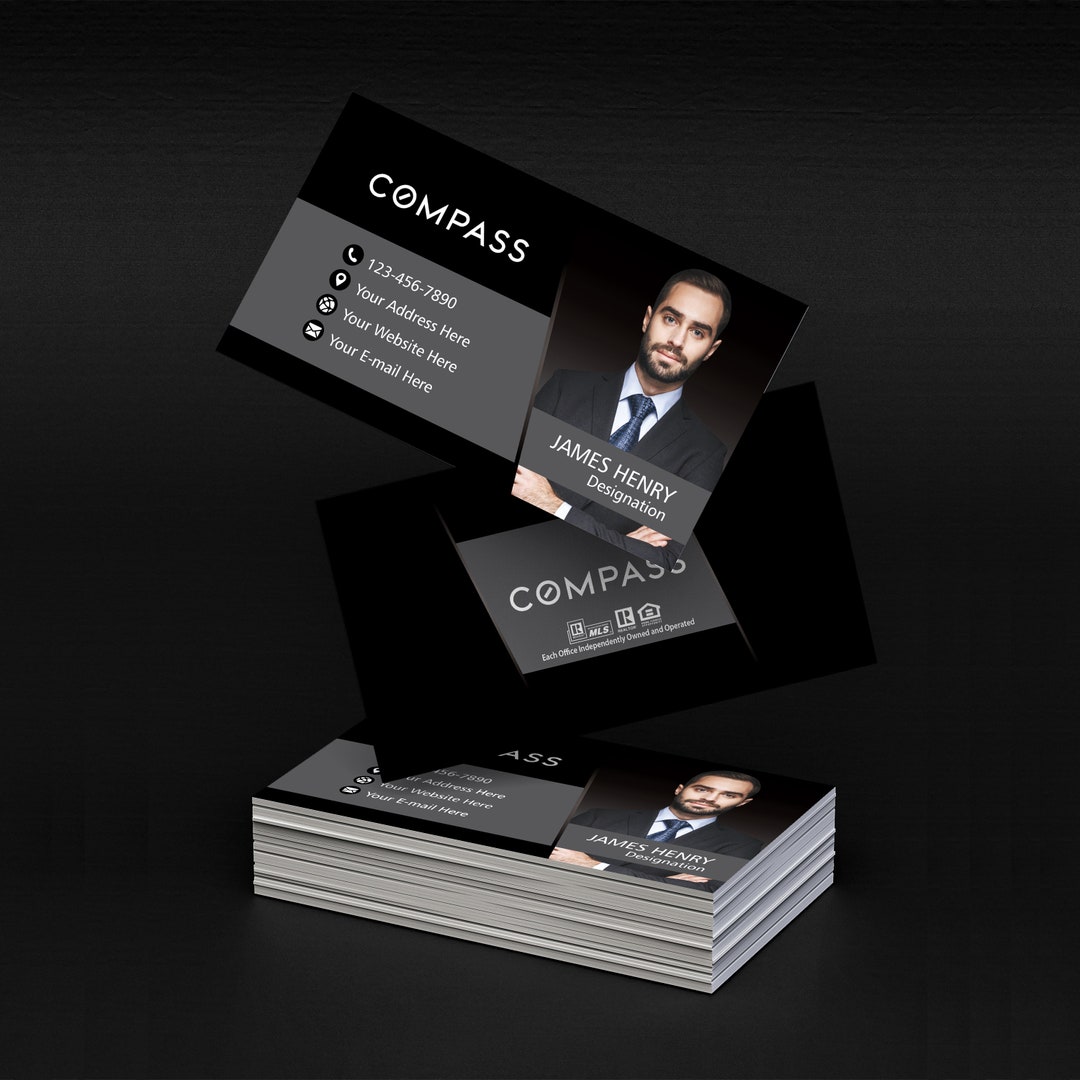 COMPASS Custom Real Estate Business Card Two-sided, Customized Real ...