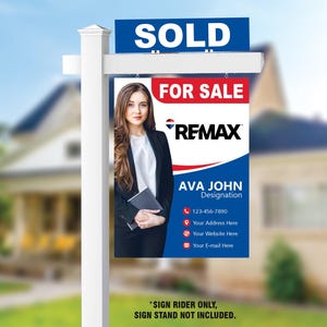 Remax Custom Aluminum Real Estate Sign Panel & Rider - 18”X24” Thick ...