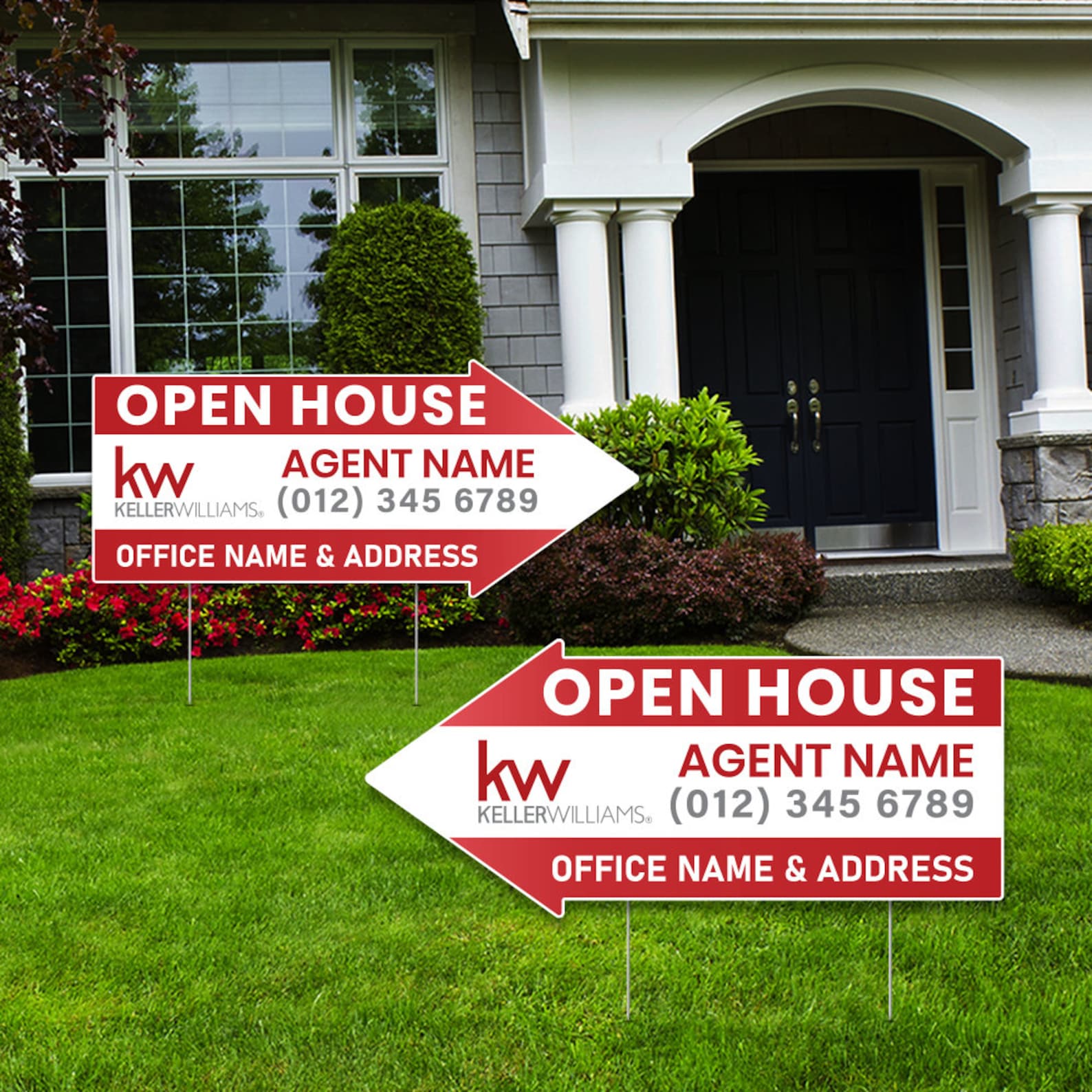 2 Pack Keller Williams Open House Arrow Shaped Yard Signs - Etsy