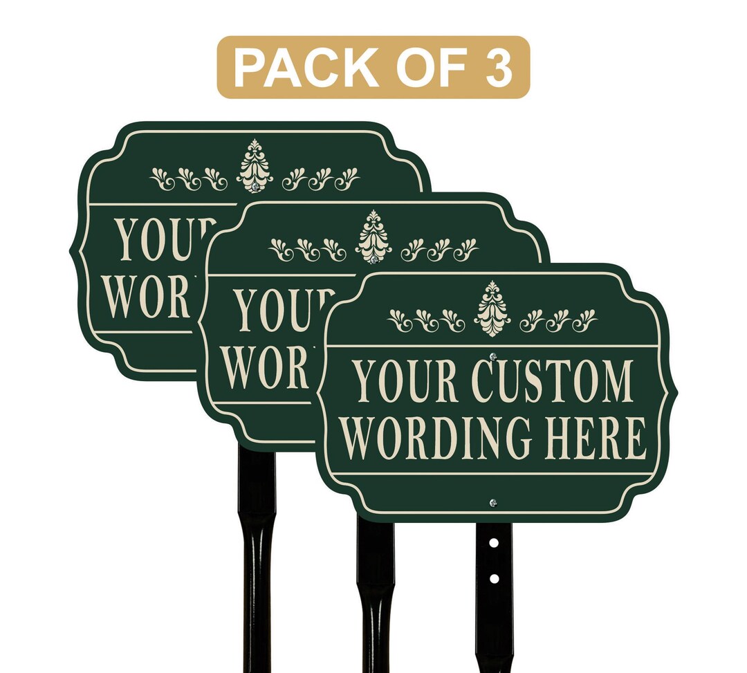 3 Pack Custom Yard Sign With 16" Stake, Personalized Outdoor Aluminum ...