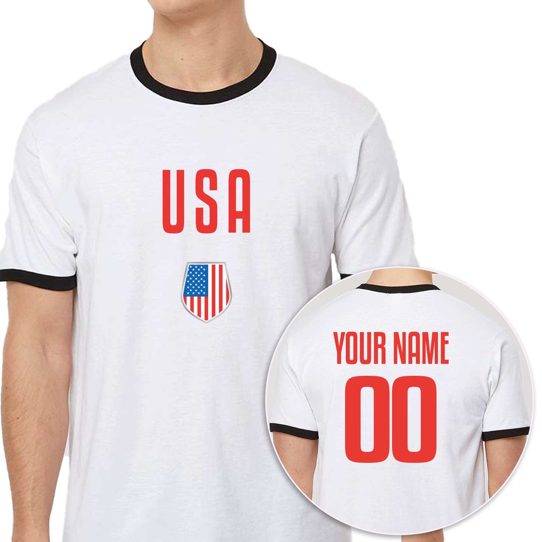 Custom Soccer Ringer T-shirt Front-back Print, Personalized Ringer ...